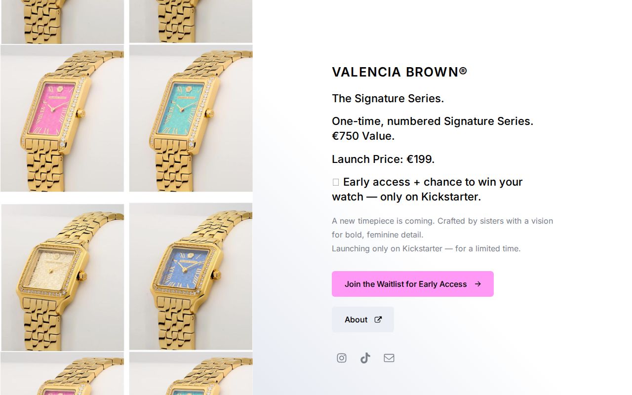 Valencia Brown® – Exclusive Watch Launch on Kickstarter